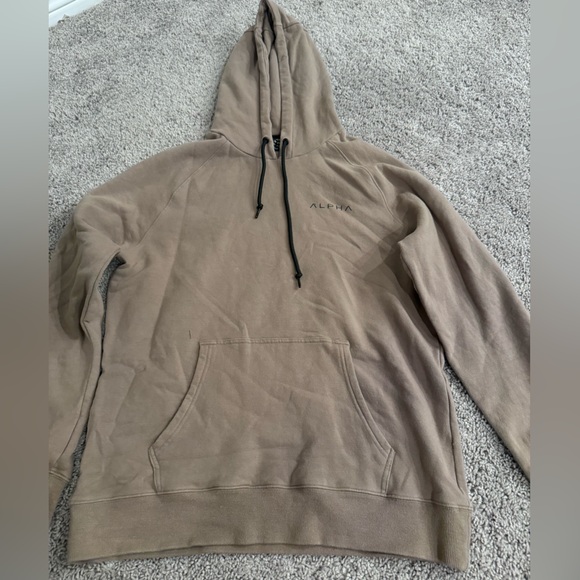 Shirts | Alpha Clothing Co Fleece Hoodie Gym Workout Bodybuilding Tan ...